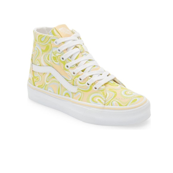 Vans | Shoes | Vans Womens Sk8hi Tapered Swirl Lime Green Cream Canvas ...